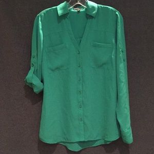Express | Tops | Green Express Portofino Shirt | Poshmark